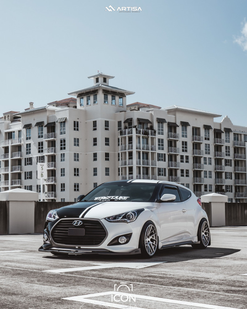 2016 Hyundai Veloster Turbo Wheel Offset Poke Lowering Springs ...