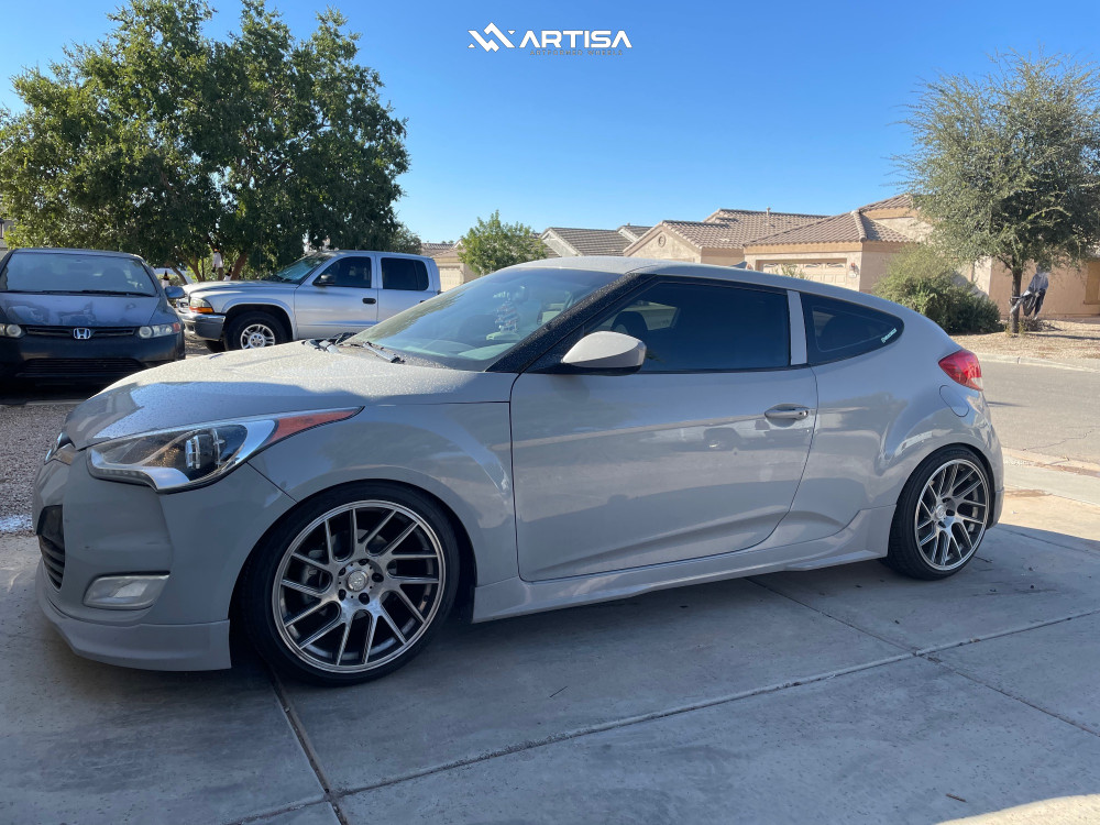 2013 Hyundai Veloster Base Wheel Offset Nearly Flush Coilovers ...