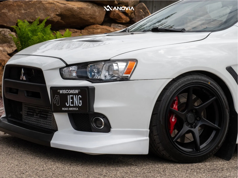 2014 Mitsubishi Lancer Evolution GSR Wheel Offset Nearly Flush Lowering ...